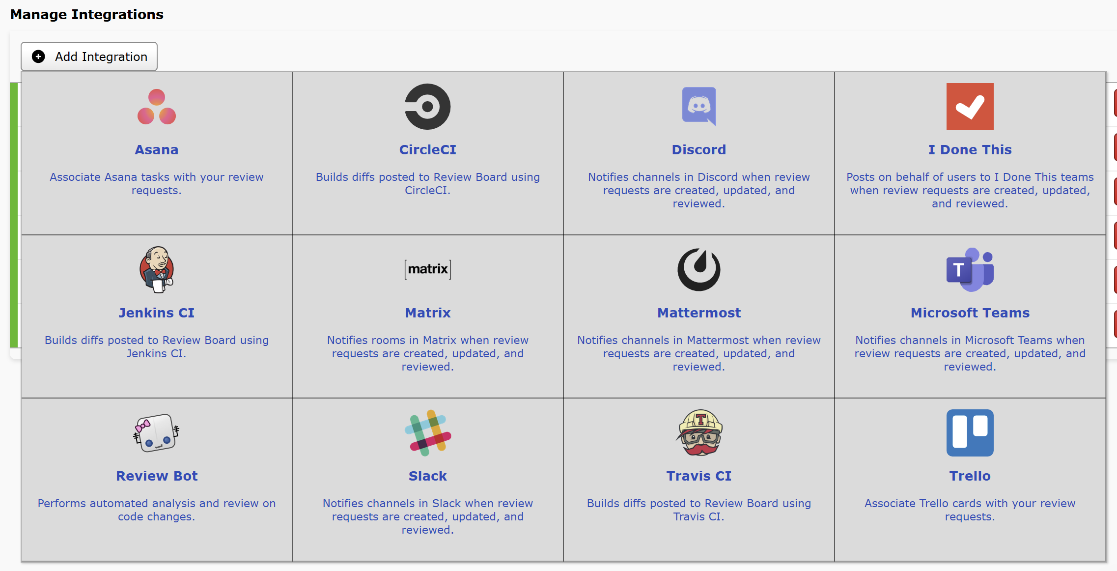 Travis CI Integration | Review Board latest Documentation | Review Board